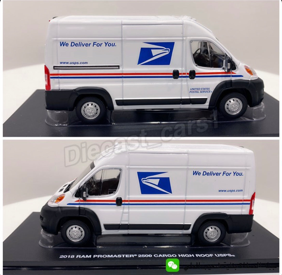 Greenlight ‘18 Ram promaster cargo USPS 1:43. – diecastcars1